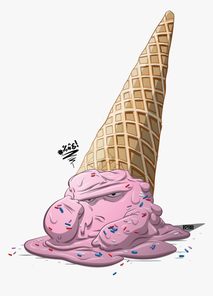 Ice Cream Spilling Cartoon, HD Png Download , Transparent Png Image ...