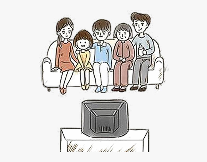 Transparent Watching Tv Clipart - Family Watching Tv Drawing, HD Png ...