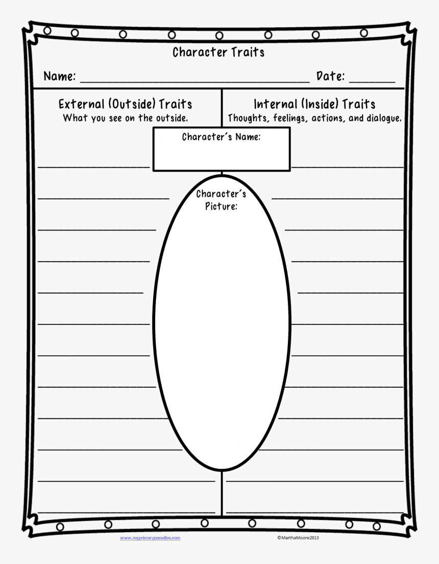 Character Traits Worksheet Pdf Character Traits Worksheet Pdf