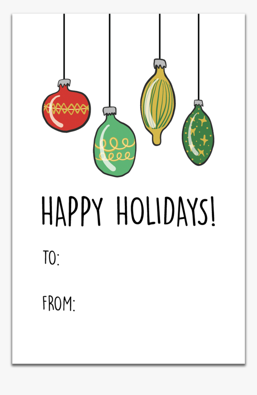 Happy Holidays Christmas Bulbs Gift Tag - Happy Holidays Tag, HD Png ...