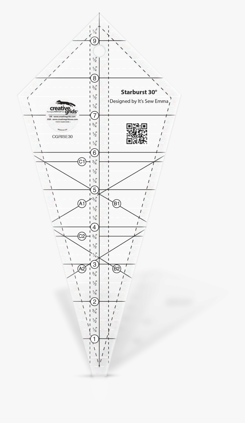 Keepsakequilting Starburst 30 Degree Triangle Ruler - Technical Drawing ...