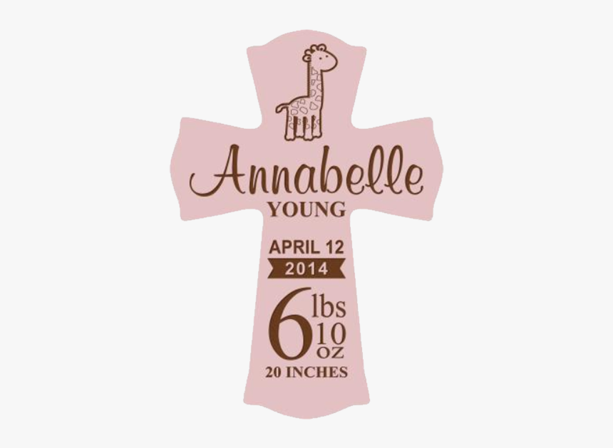 Pink Child S Cross Custom Engraved -cross Ornament - Cross, HD Png ...