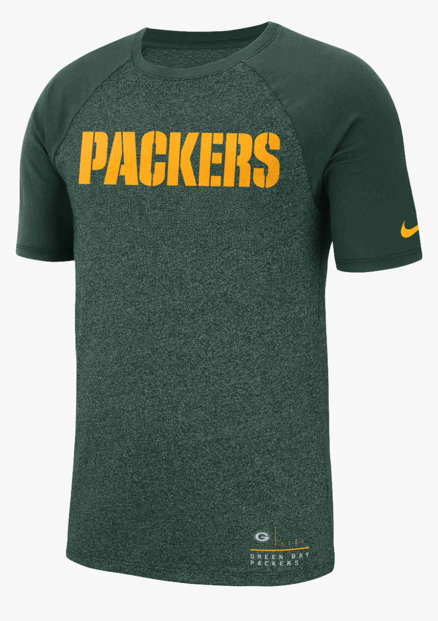 Green Bay Packers Marled Raglan Wordmark Tee-0 - Active Shirt, HD Png ...