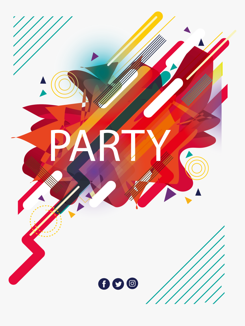 Vector Abstracts Party - Party Poster Png, Transparent Png ...