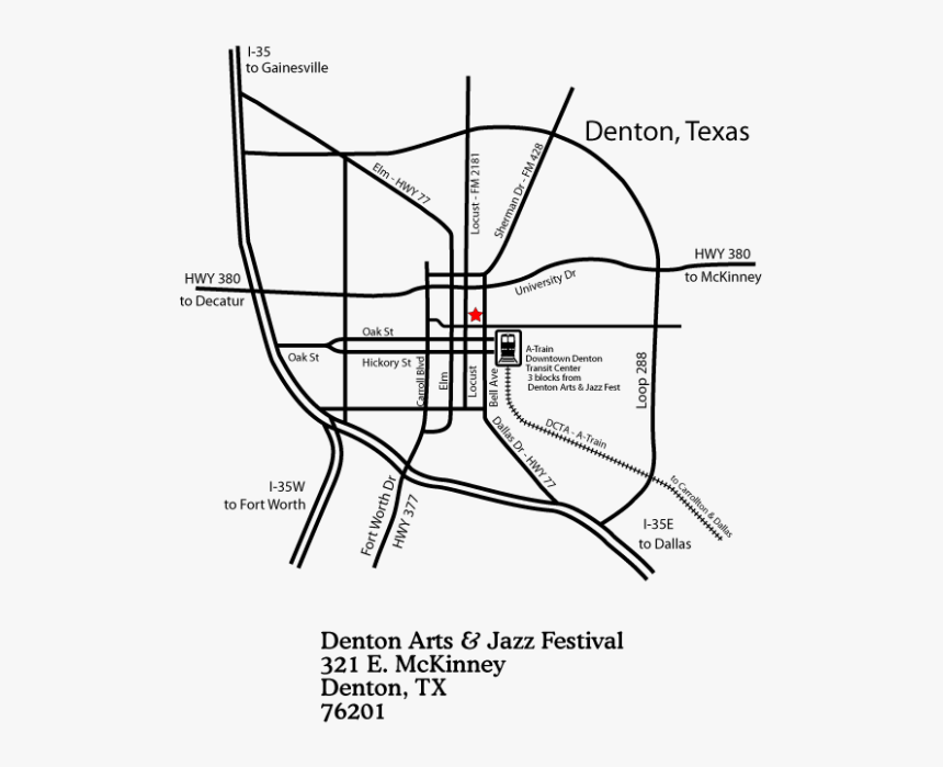 Jazz Fest Map - Denton Arts And Jazz Festival Map 2019, HD Png Download ...