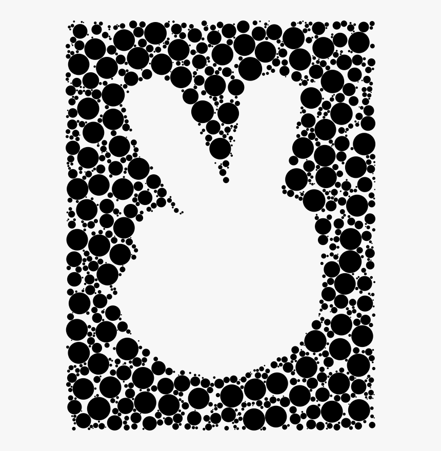 Negative Space Comic Peace Hand Circles - Monochrome, HD Png Download ...