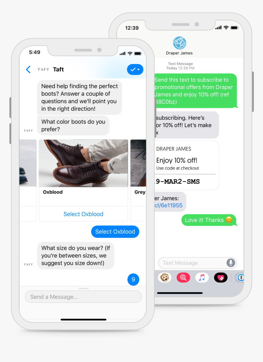 Two Iphones Displaying Customized Conversations Both - Iphone, HD Png ...