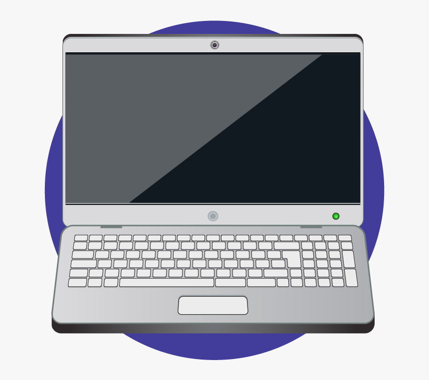 A Typical Laptop Computer, Open With The Screen And - Netbook, HD Png ...