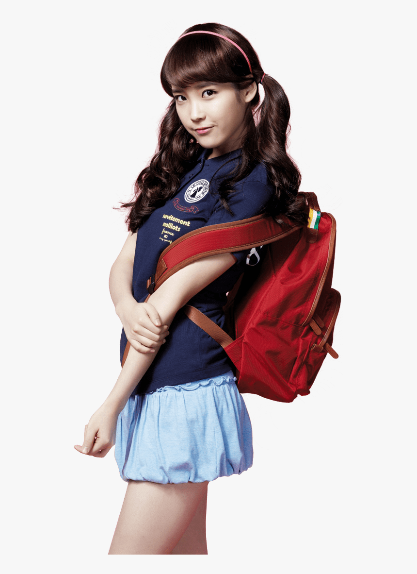 Iu With Red Backpack - 校园 美 少女, HD Png Download , Transparent Png Image ...