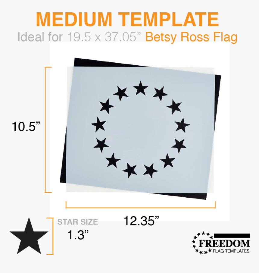 Betsy Ross Stencil - Betsy Ross Flag Dimension, HD Png Download ...