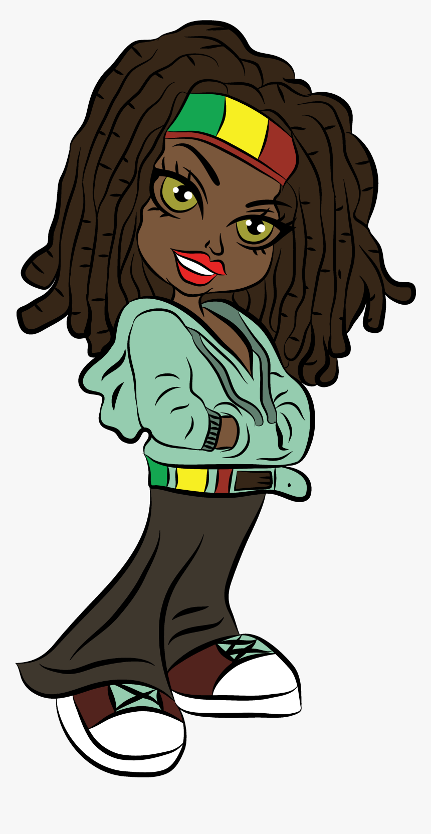 Rasta Rachel, Featured In Rasta Ricky - Rasta Hair Girl Png Cartoon ...