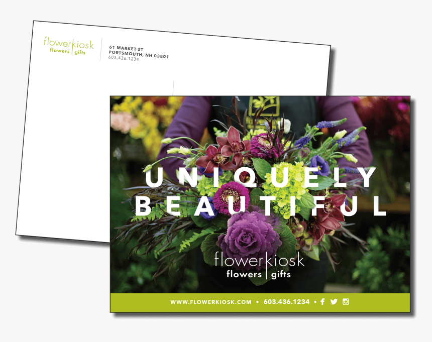 Custom Postcard Example - Opening Of Flower Kiosk Flyers, HD Png ...