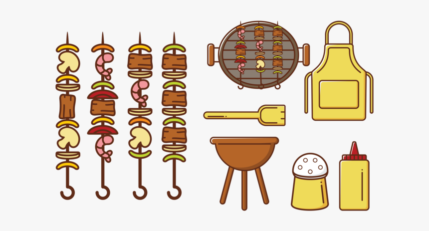 Brochette Kebab Skewers Icons Vector - Bbq Kebab Icon Png, Transparent ...