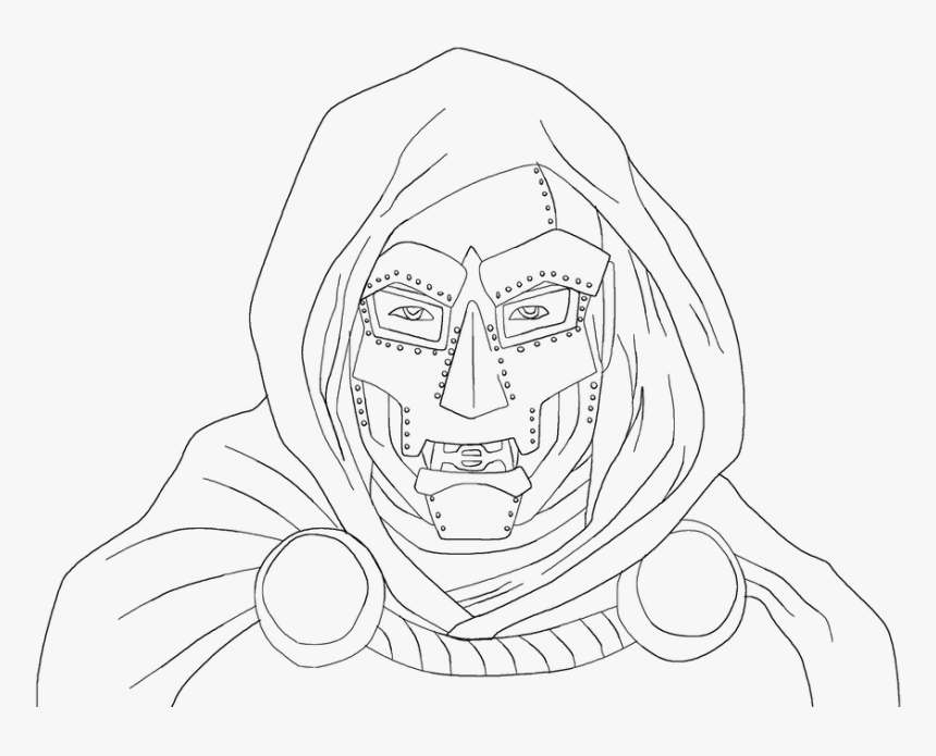 Doom Drawing Black And White - Line Art, HD Png Download , Transparent ...