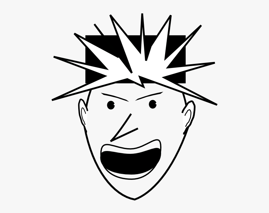 Angry Punk Svg Clip Arts - Angry Clip Art Black And White, HD Png ...
