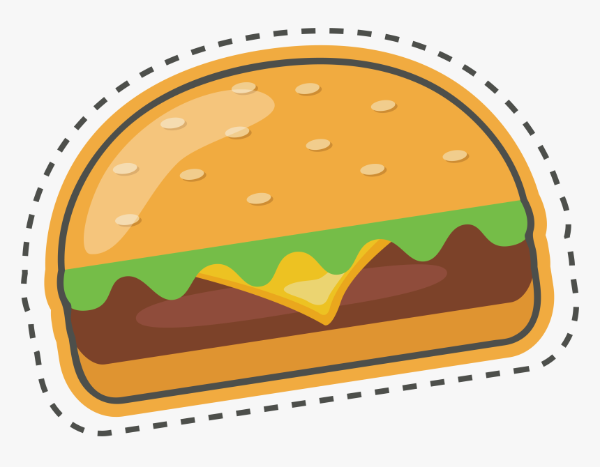 Clip Art Hamburger Steak Food Sticker - Food Sticker Transparent ...