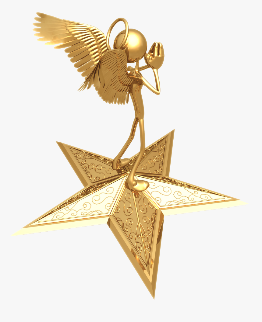 Angel Silhouette Pentagram - Silhouette, HD Png Download , Transparent ...