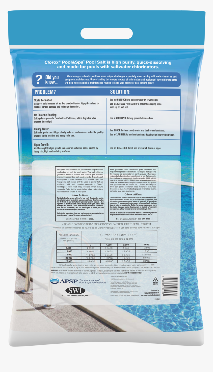 Clorox Pool Salt, HD Png Download , Transparent Png Image - PNGitem