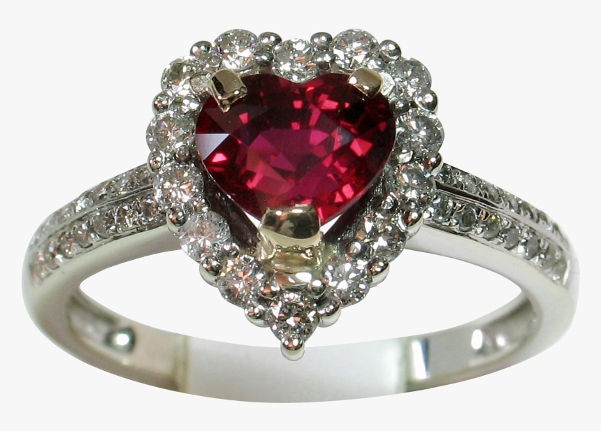 Transparent Ruby Heart Png - Diamond Heart Ring Png, Png Download ...