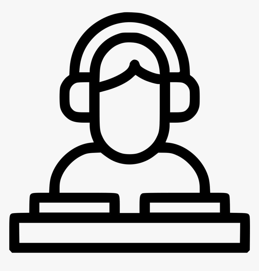 Dj - Outline Of People Listening To Music, HD Png Download ...