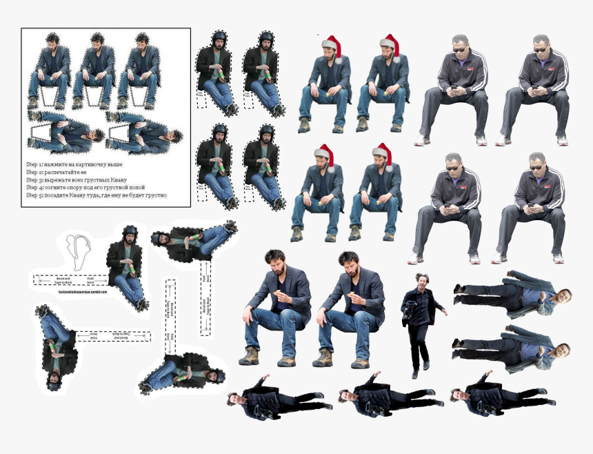 Fold Here Fold Step - Sad Keanu Cut Out, HD Png Download , Transparent ...