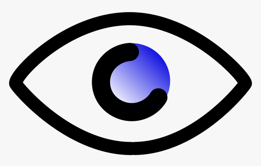 Vector Graphics Of Blue Eye Symbol - Eye Outline, HD Png Download ...
