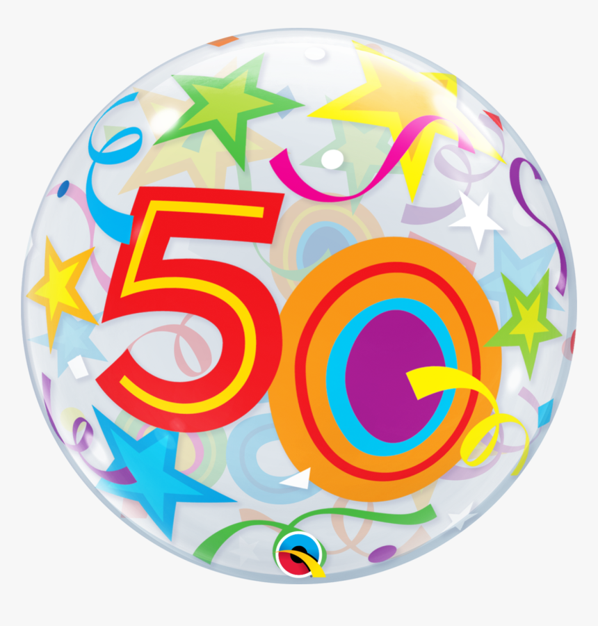 Bubble 50th Birthday Brilliant Stars Balloon, HD Png Download ...