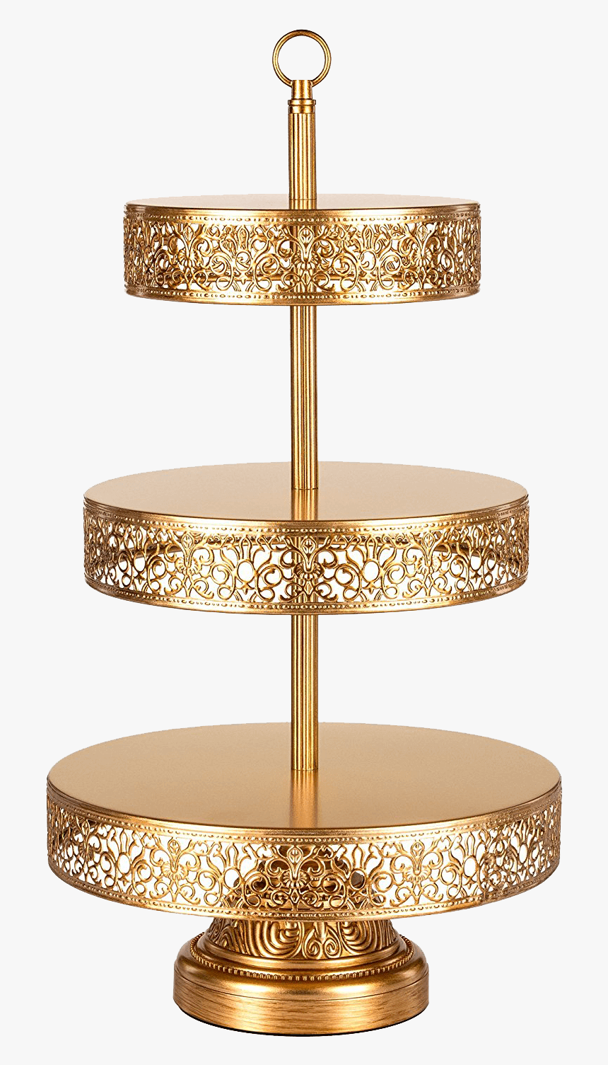 Gold Filigree Tiered Dessert Stand - 3 Tier Gold Cupcake Stand, HD Png ...