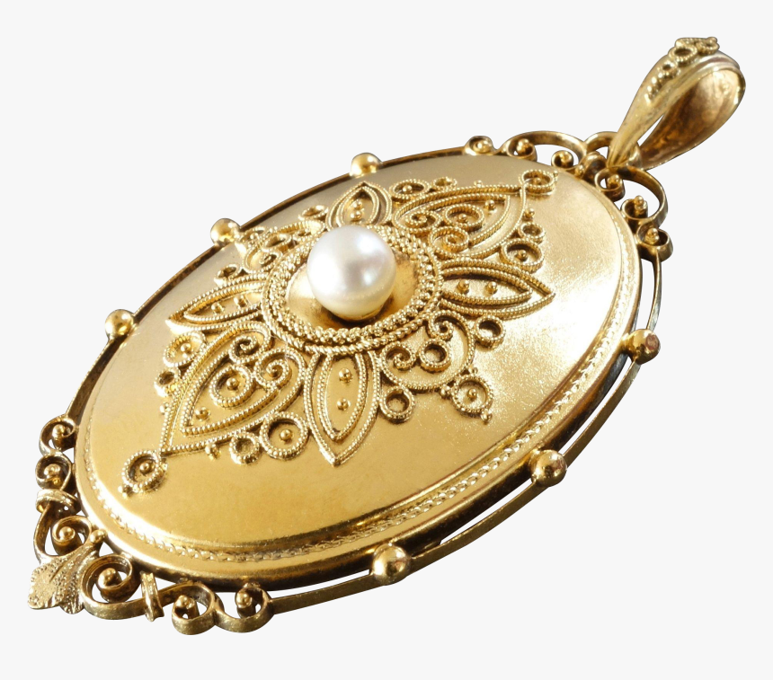 Transparent Gold Filigree Png - Vintage Gold Pearl Locket, Png Download ...