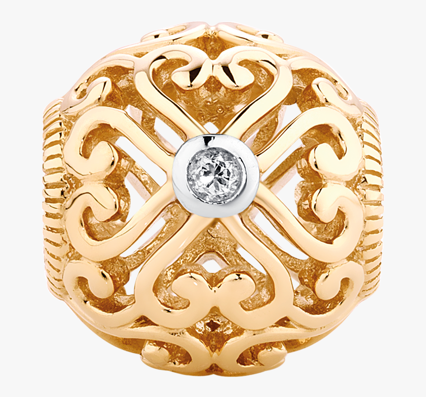 Emma & Roe Diamond Set 10ct Yellow Gold Lace Filigree - Circle, HD Png ...