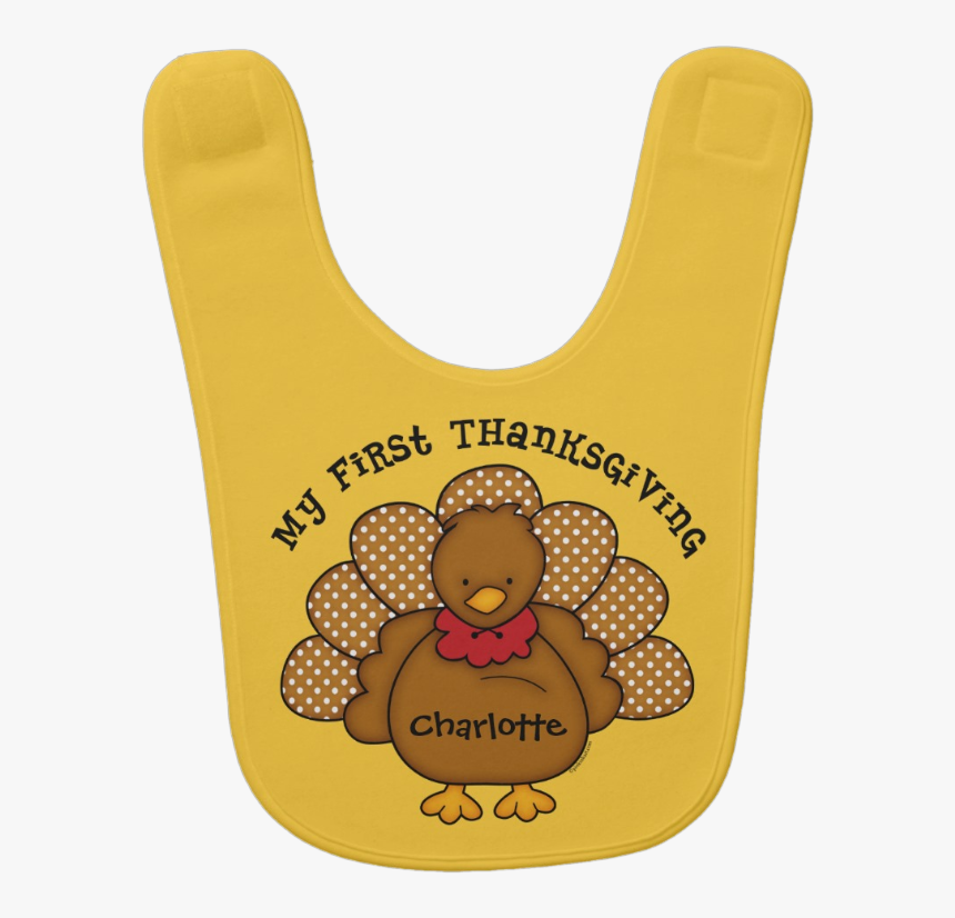 First Thanksgiving Personalized Baby Bib - Cartoon, HD Png Download ...