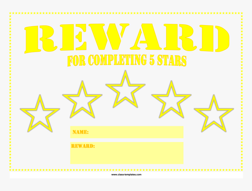 5 Star Printable Reward Certificate Main Image - Graphic Design, HD Png ...