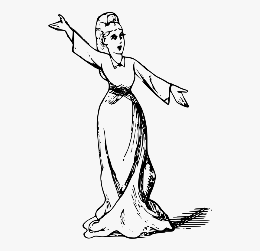 Drawing Singer Singing Music - Woman Opera Singer Png, Transparent Png ...