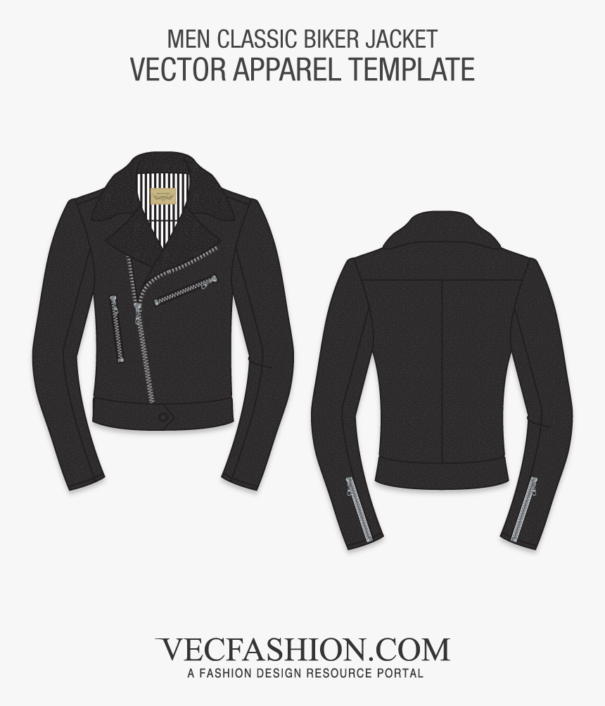 Transparent Leather Jacket Png - Black Leather Jacket Template, Png ...