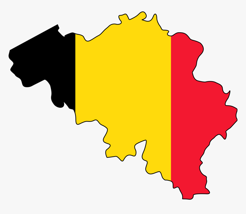 Belgium Flag Map Large Map - Belgium Flag Map, HD Png Download ...
