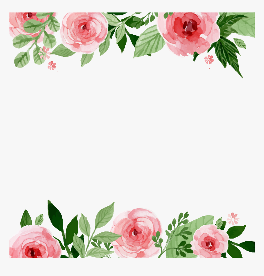 Transparent First Birthday Png - Watercolor Flowers Border Free, Png ...
