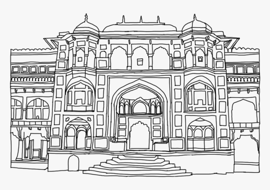 Amber Fort Line Drawing, HD Png Download , Transparent Png Image - PNGitem