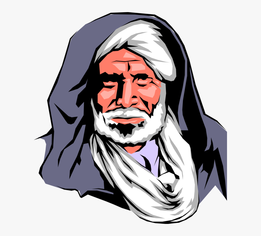 Vector Illustration Of North Africa Moroccan Man In - Moroccan Old Man ...