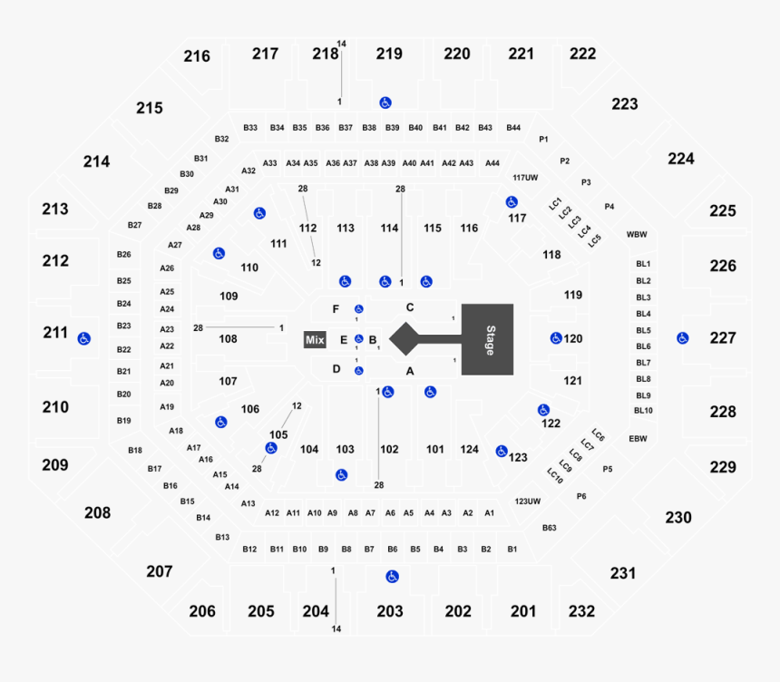 Talking Stick Arena Seating Chart Section 101 Row 2, HD Png Download ...