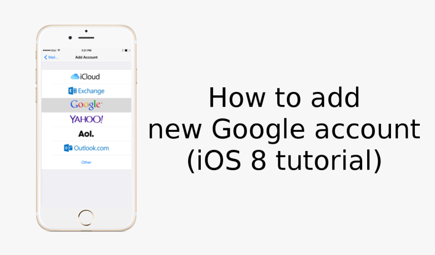 How To Add Google Account To The Iphone 6 And Iphone - Google, HD Png ...