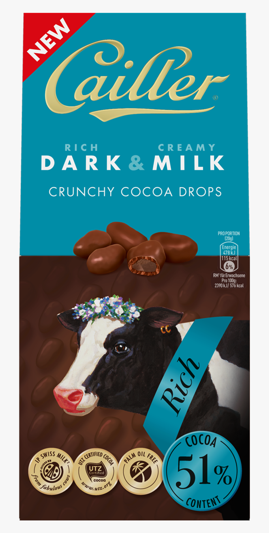 Dark&milk Crunchy Cocoa Drops 51% Rich Cacao 80g - Cailler Crunchy ...