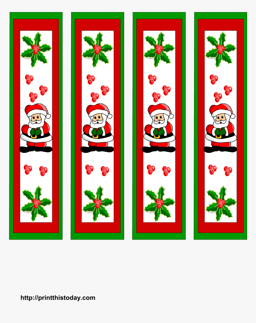 Christmas Bookmarks Featuring Santa Claus, HD Png Download ...