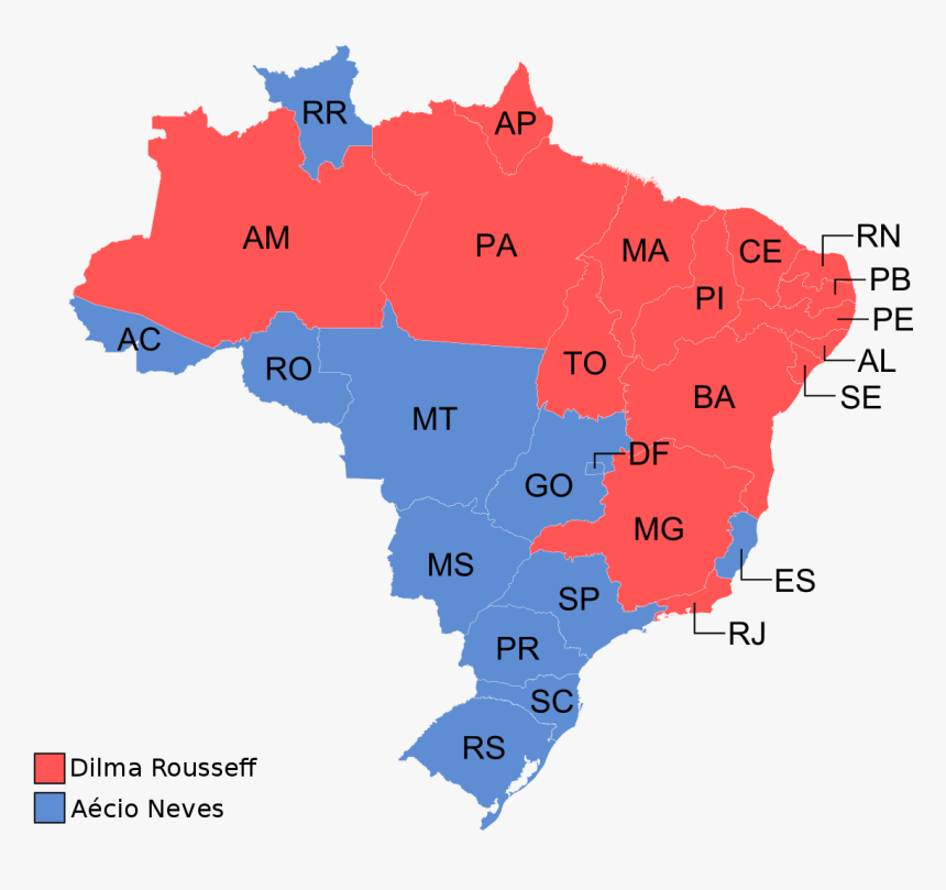 Brazil 2018 Election Map, HD Png Download , Transparent Png Image - PNGitem