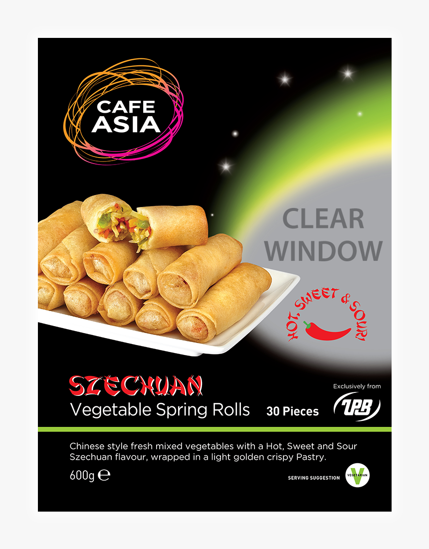 Szechuan Veg Spring Rolls - Cafe Asia Vegetable Spring Rolls, HD Png ...