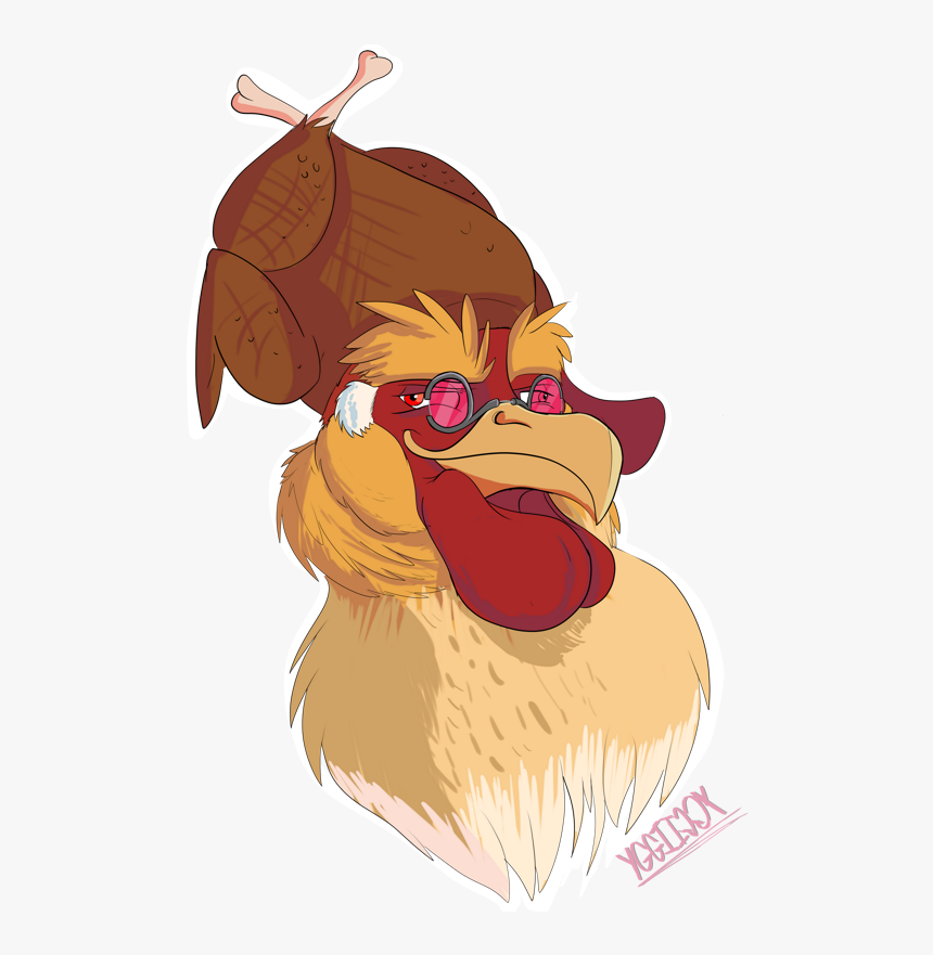 Mentally Challenged Chicken Wears Poultry On Head - Cartoon, HD Png ...