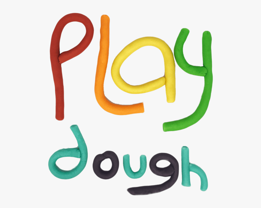 The Words Play Dough Spelled In Rainbow Colored Home - Illustration, HD ...