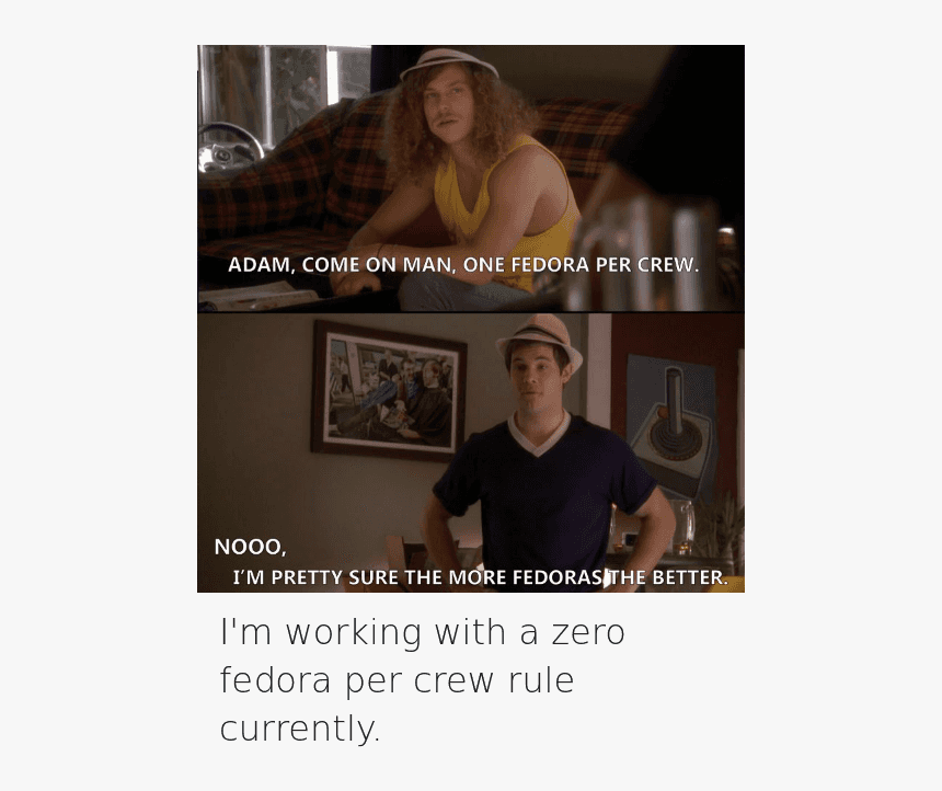 One Fedora Per Crew Gif - Workaholics Fedoras, HD Png Download , Transparent Png Image - PNGitem