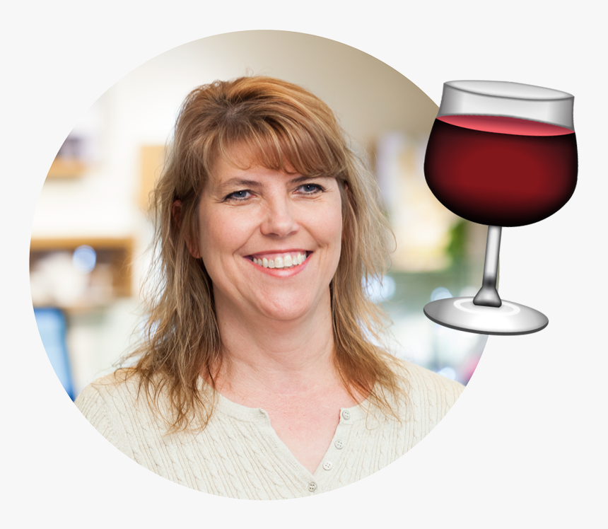World Emoji Day Tammy Kidder Wine Glass - Wine Glass, HD Png Download ...