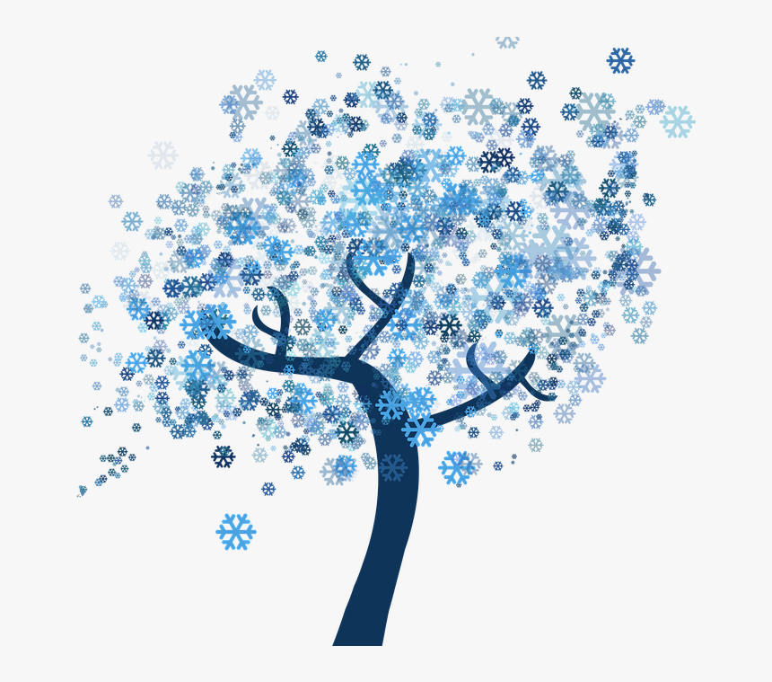 Tree, Snow, Snowflakes, Winter, Graphic, Leaves, Frost - Winter Break ...