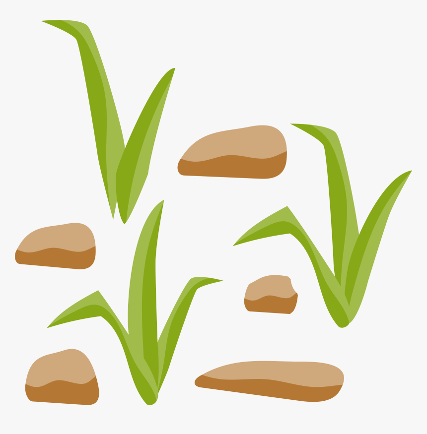 Grass And Rocks Vector Clipart Image - Rock And Grass Cartoon, HD Png ...